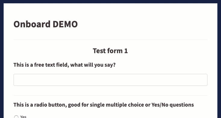 Onboard Custom Forms